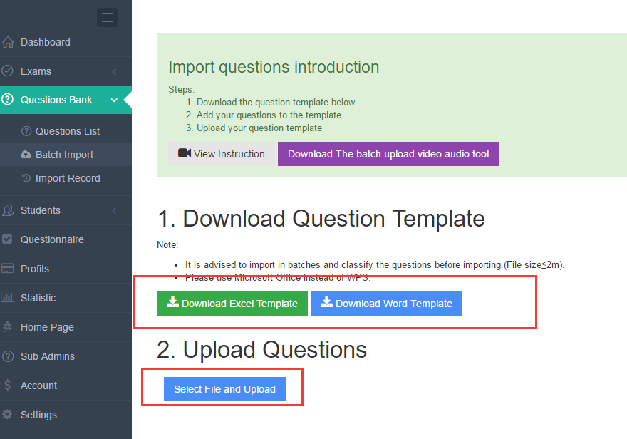 How To Import Questions With Word Document Template(Old Version ...
