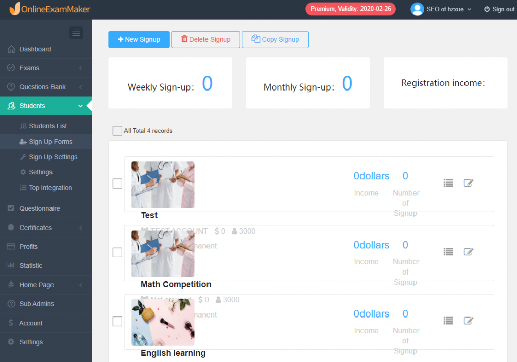 Is there any online exam software that can create the exam registration ...