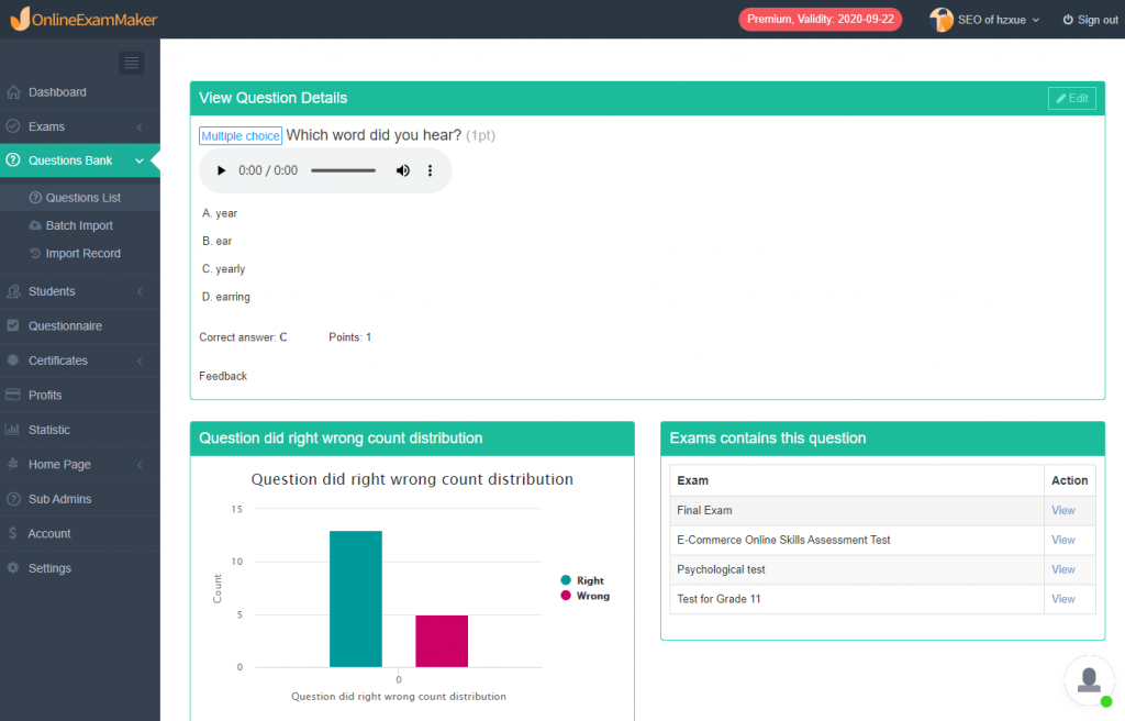 Introduction to Question Bank Management Function of Online Testing ...