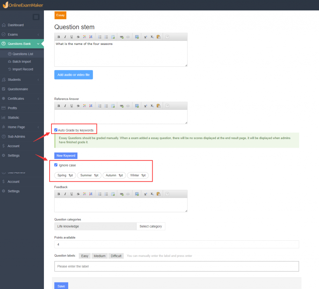 What is the difference between "automatic marking" and "manual marking ...