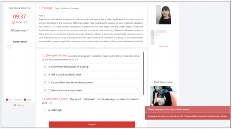 The Application of Video Surveillance in Online Proctored Examination ...