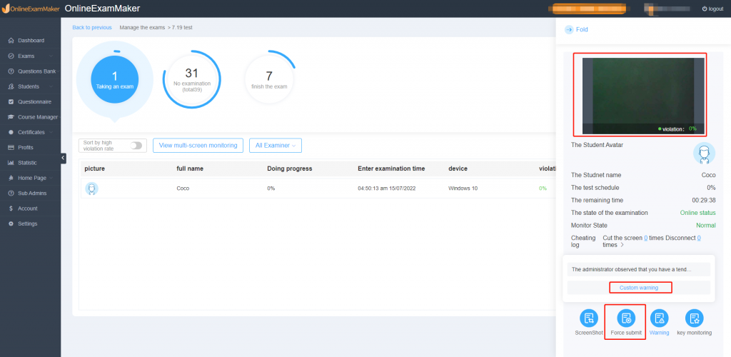 Authenticity of Exams Conducted based on Virtual Exam Systems ...