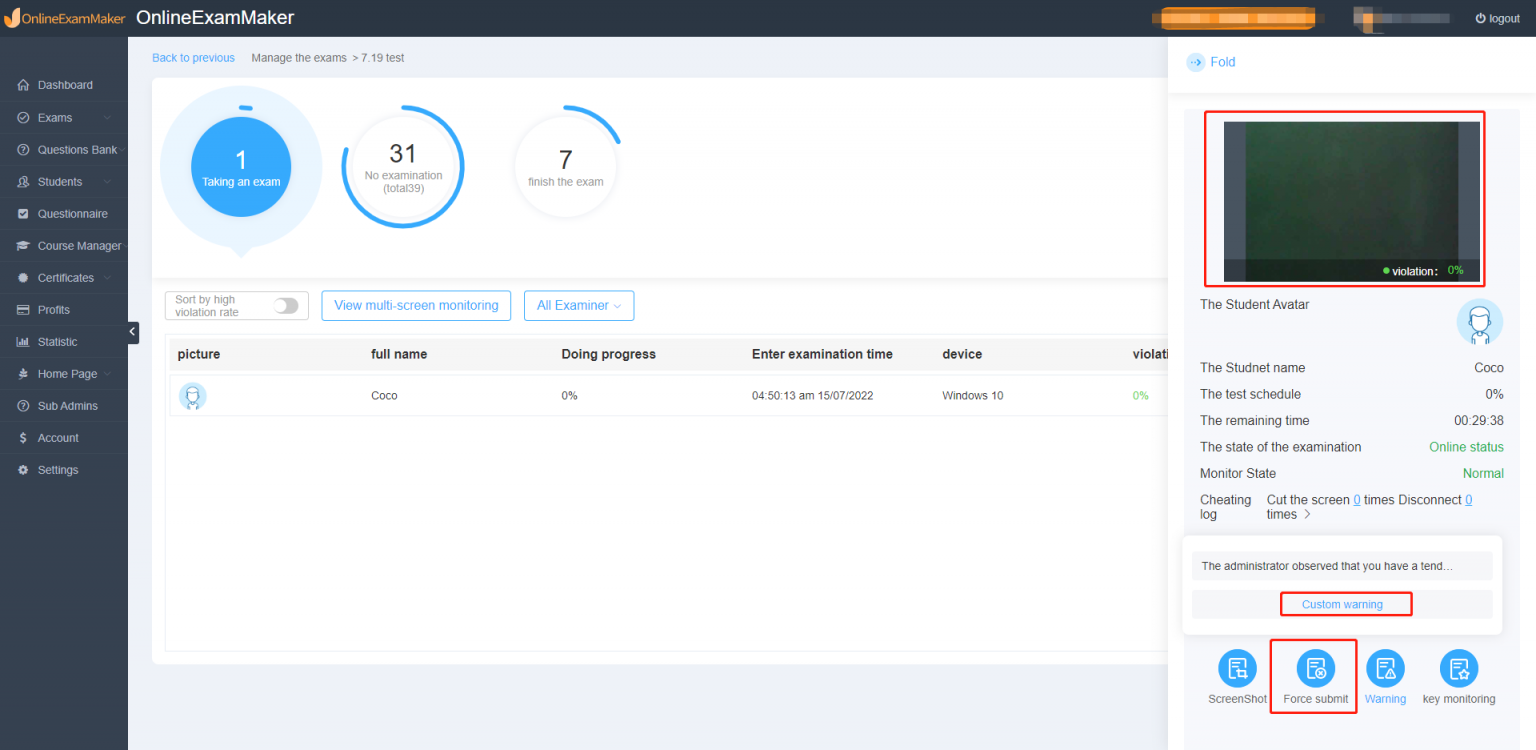 Authenticity of Exams Conducted based on Virtual Exam Systems ...
